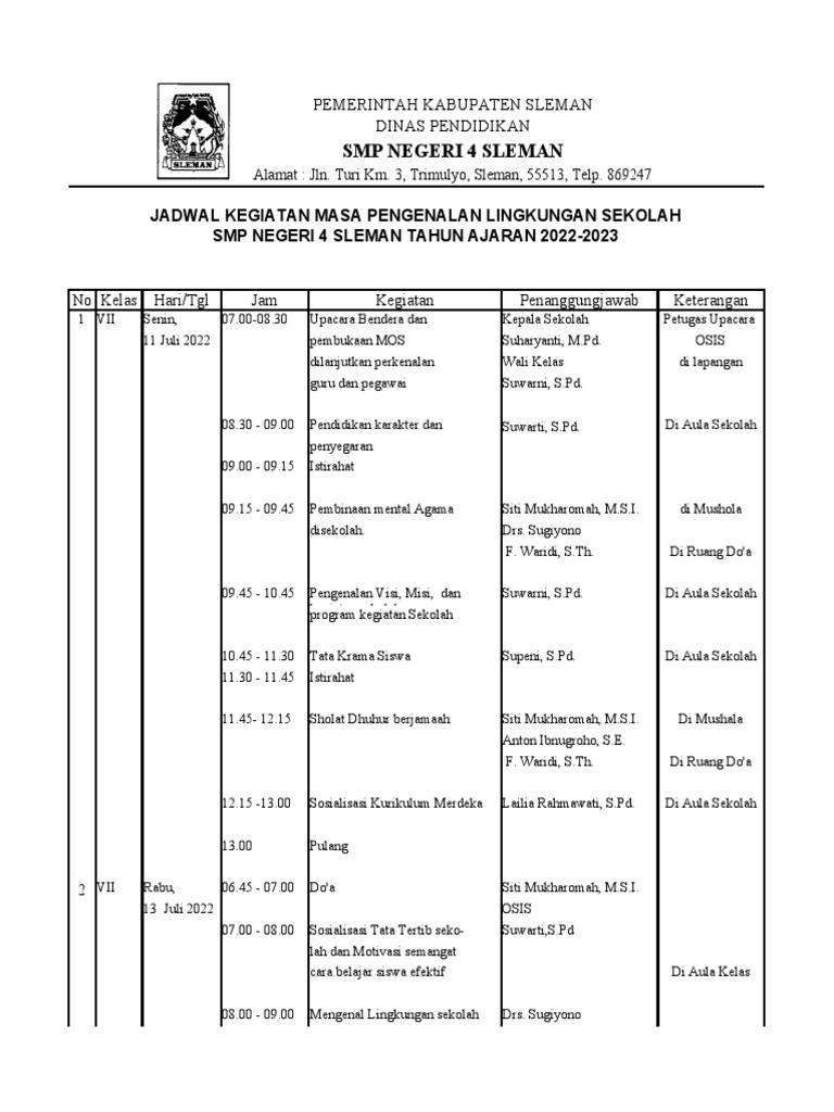 Jadwa MPLS 2022-2023 | PDF