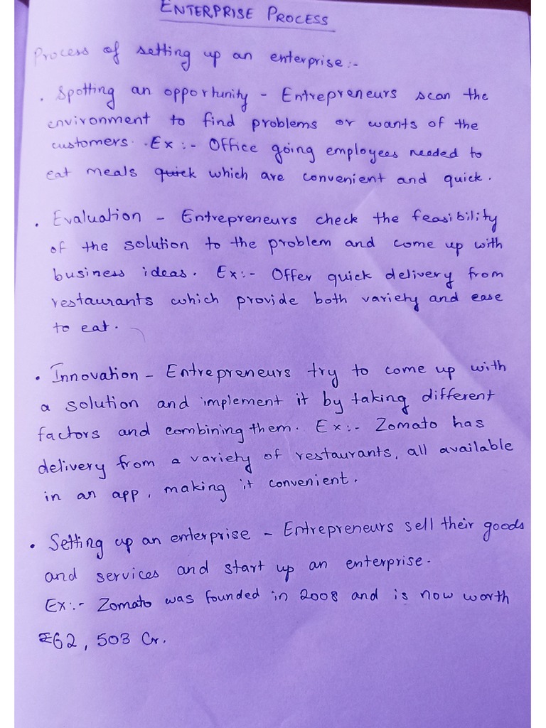 Notes of Enterprise Process | PDF