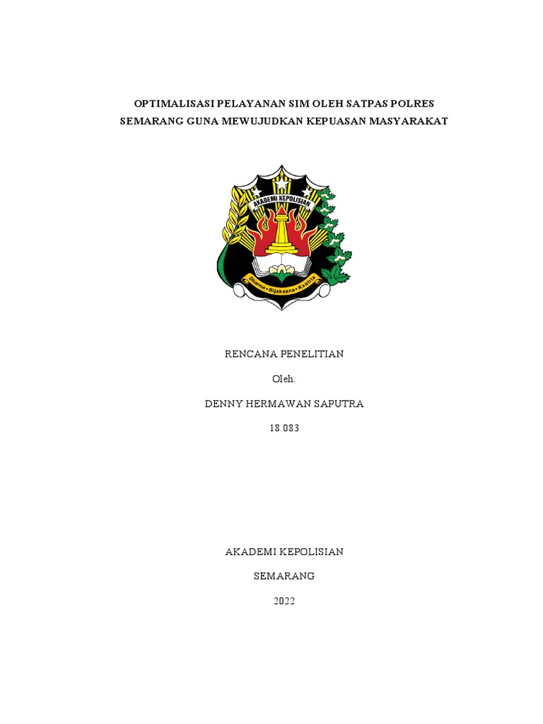 Optimalisasi Pelayanan SIM Polres Semarang | PDF