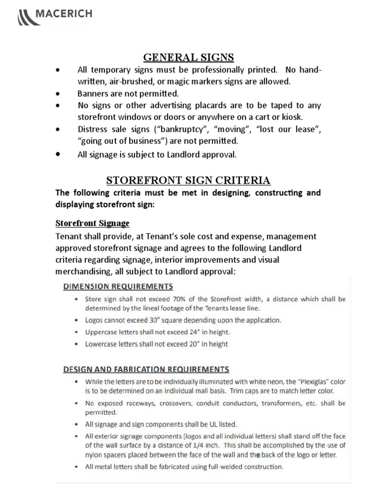 General Signage Guidelines | PDF