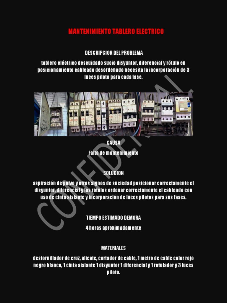 Mantenimiento Tablero Electrico | PDF