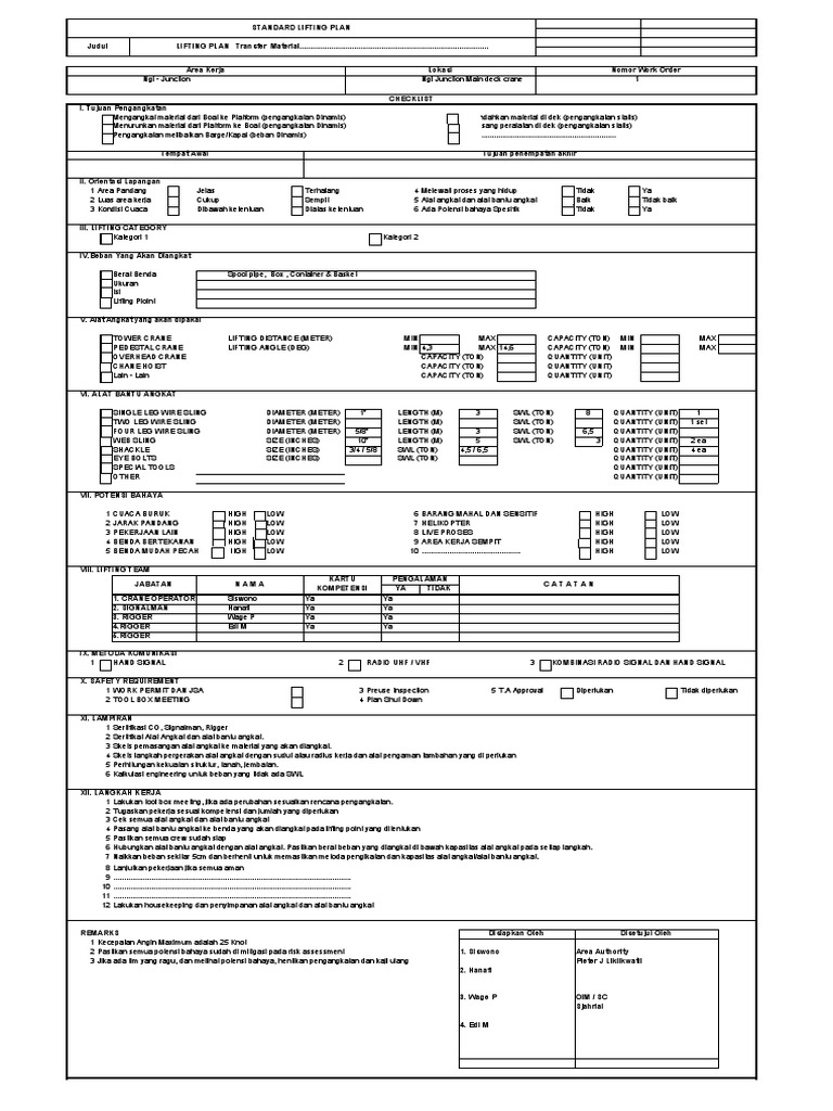 Simple Lifting Plan | PDF