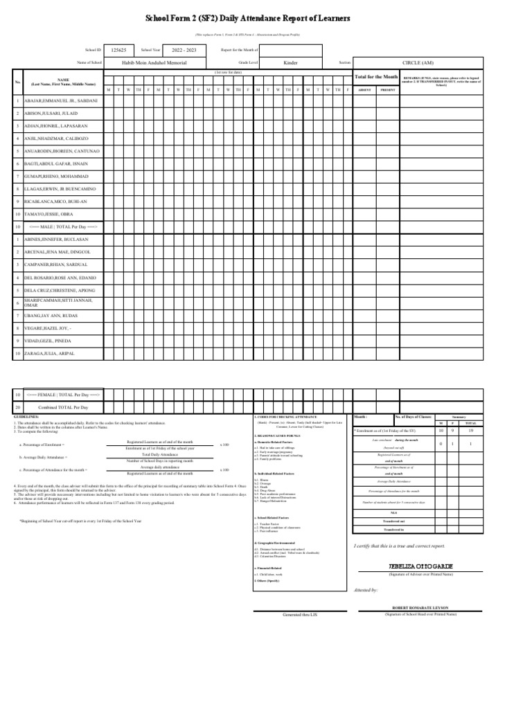 Sf2 - 2022 - Kinder - Circle (Am) | PDF | Family | Social Institutions