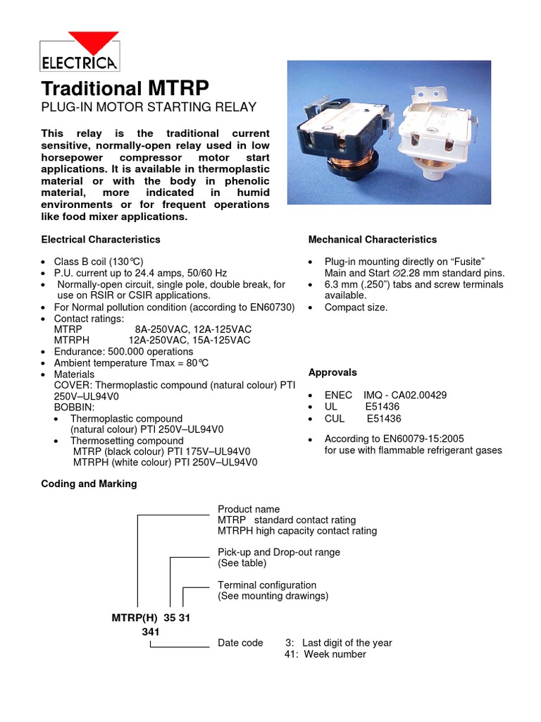 electrica_traditional_mtrp | PDF | Relay | Switch