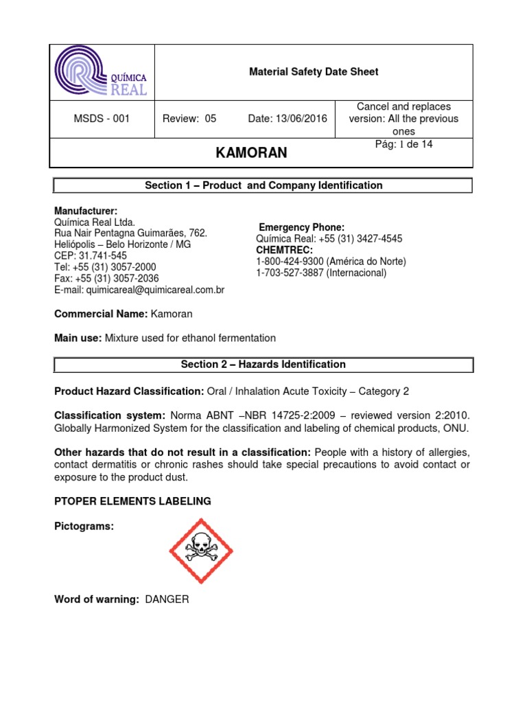 #1 MSDS Kamoran | PDF