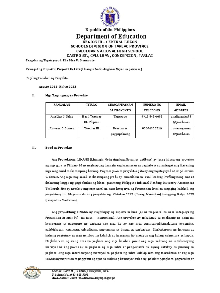 PROJECT-LINANG | PDF