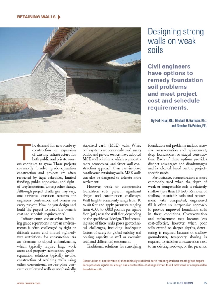 MR33 Designing Strong Walls On Weak Soils1 | PDF | Deep Foundation ...