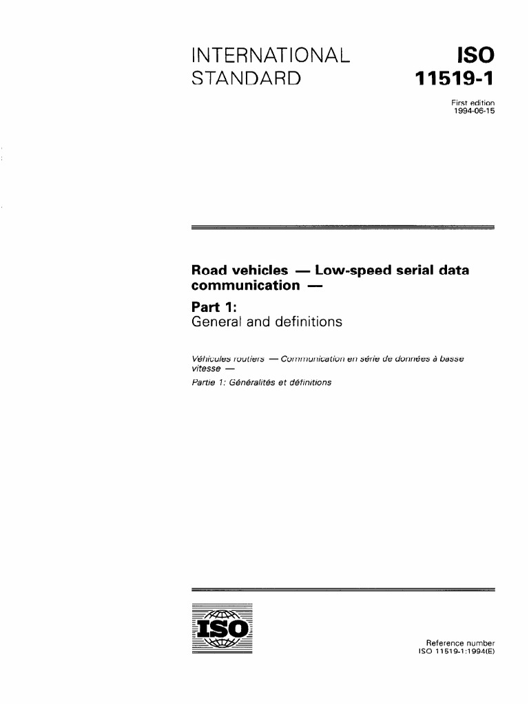 ISO 11519-1-1994 Scan | PDF | International Organization For ...