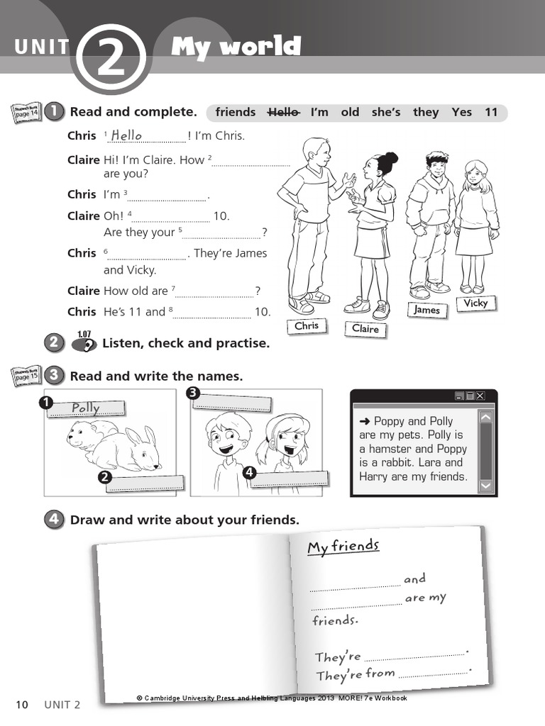 Unit 2 My World Cambridge University Unit 10 Unit 2 2 My World Reading ...