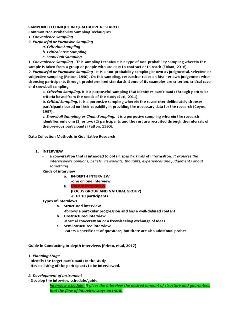 Sampling Technique and Data Collection Method in Qualitative Research ...