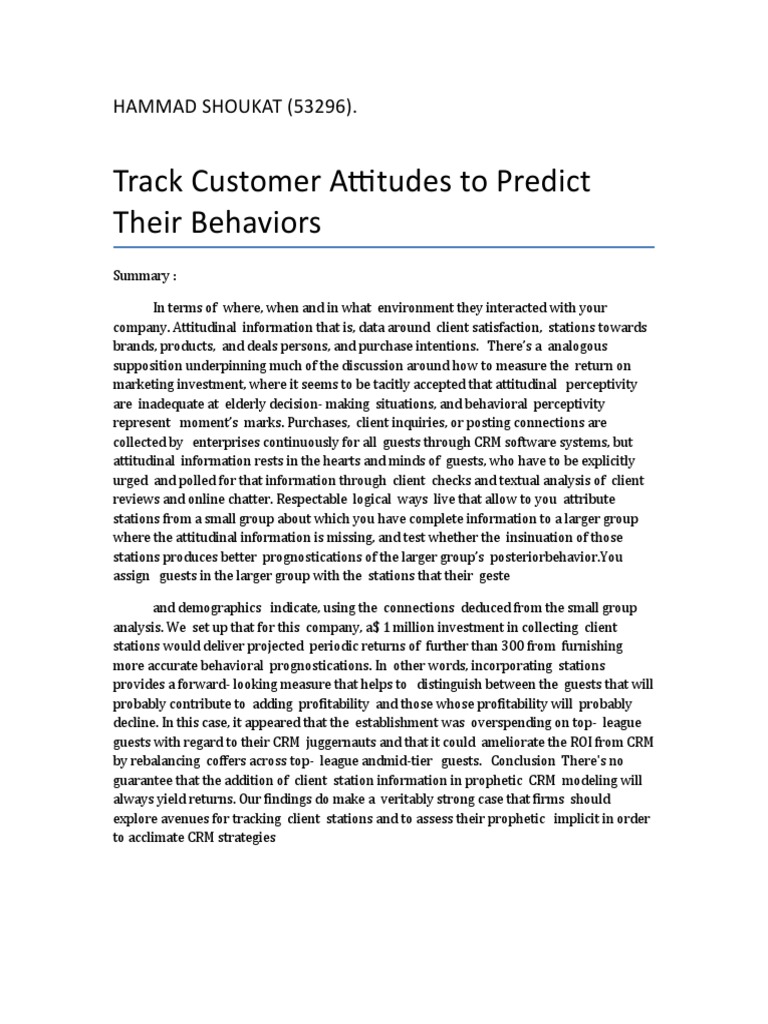 Predict Customer Behavior with Attitudinal Data | PDF | Career & Growth ...