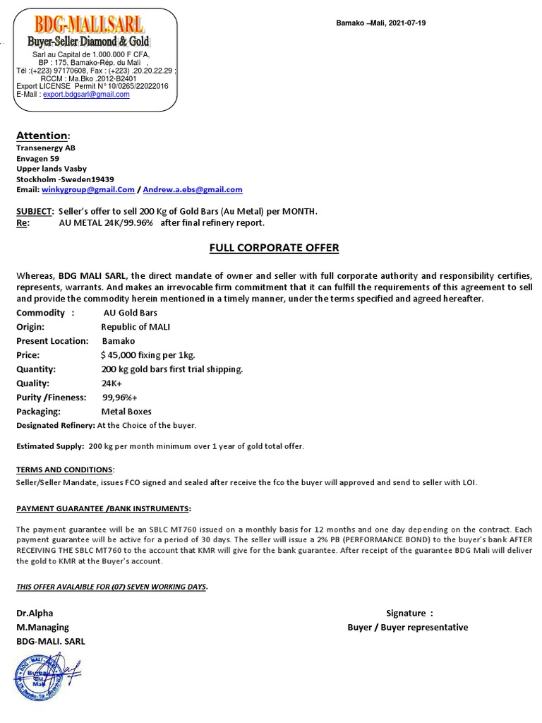 FCO Gold | PDF | Business | Law