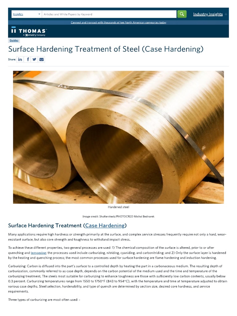 Steel Surface Hardening (Case Hardening) - Process and Methods | PDF