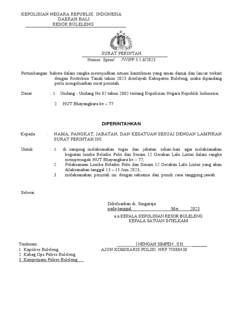 Sprin Hut Bhayangkara Fixxxx | PDF