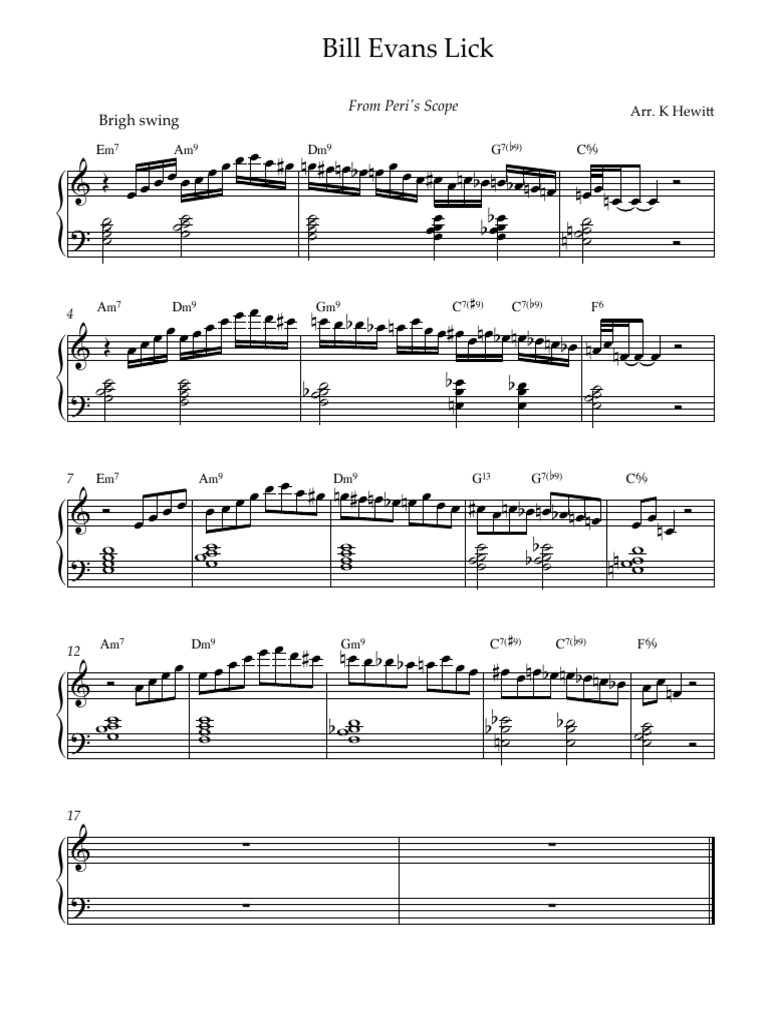 Bill Evans Lick 1 | PDF