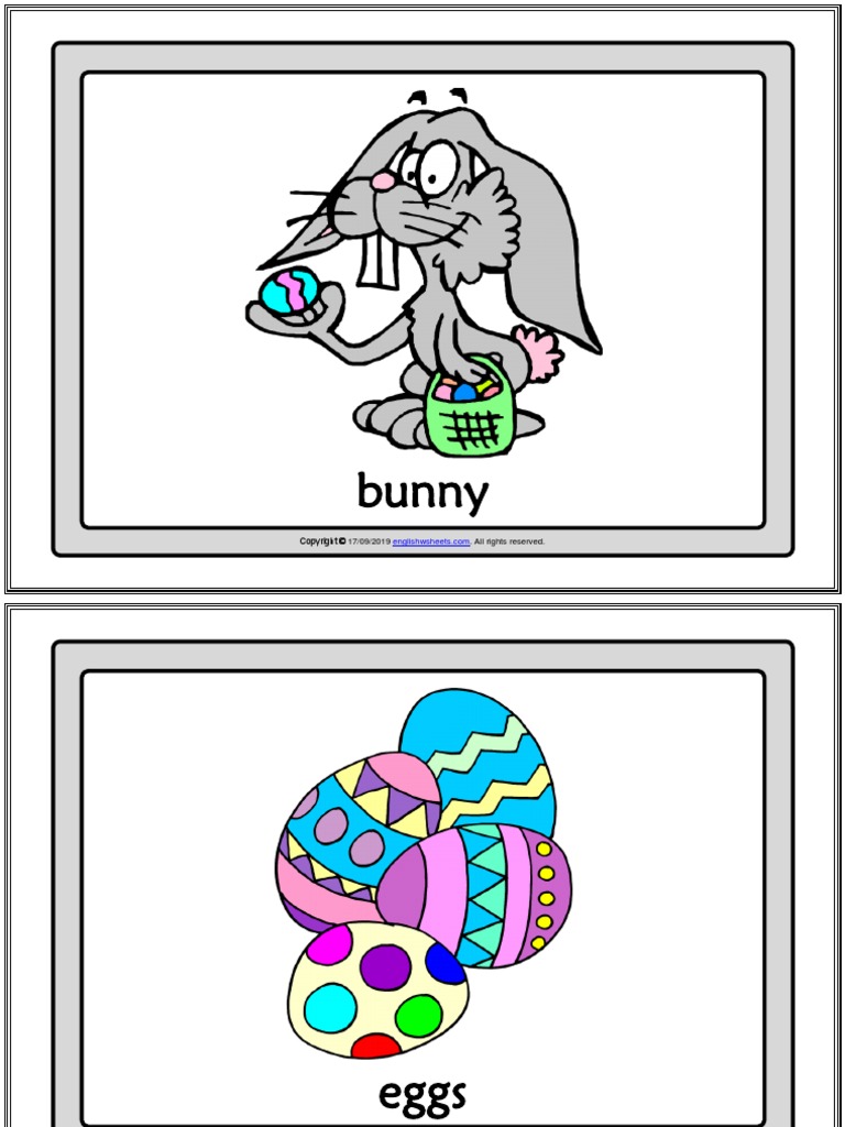 Easter Holiday Vocabulary Esl Printable Flashcards With Words For Kids ...