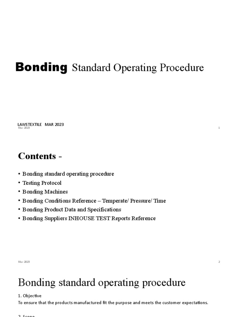Bonding SOP | PDF | Adhesive | Textiles