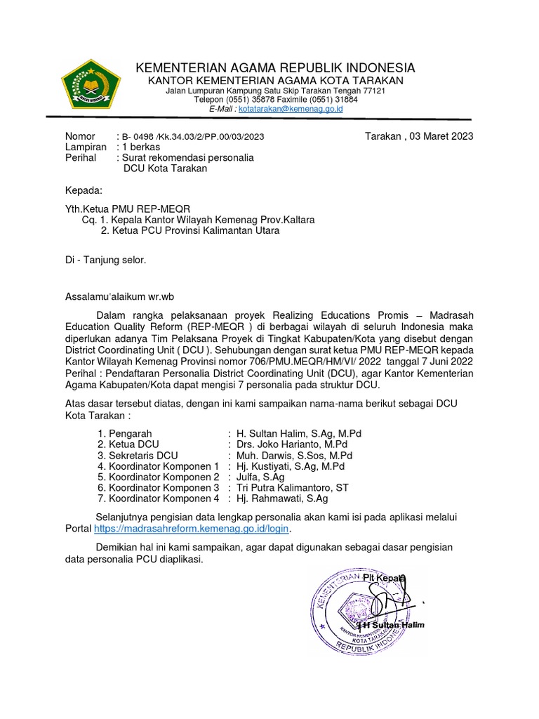 Surat Permohonan Dcu 23 | PDF