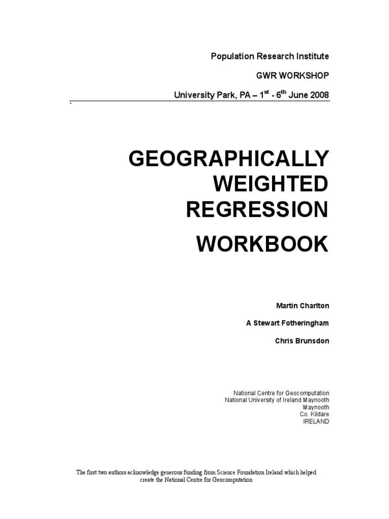 Geographically Weighted Regression Workbook (PDFDrive) | PDF | Coefficient Of Determination ...