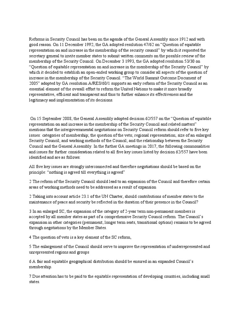 UNSC Position Paper | PDF