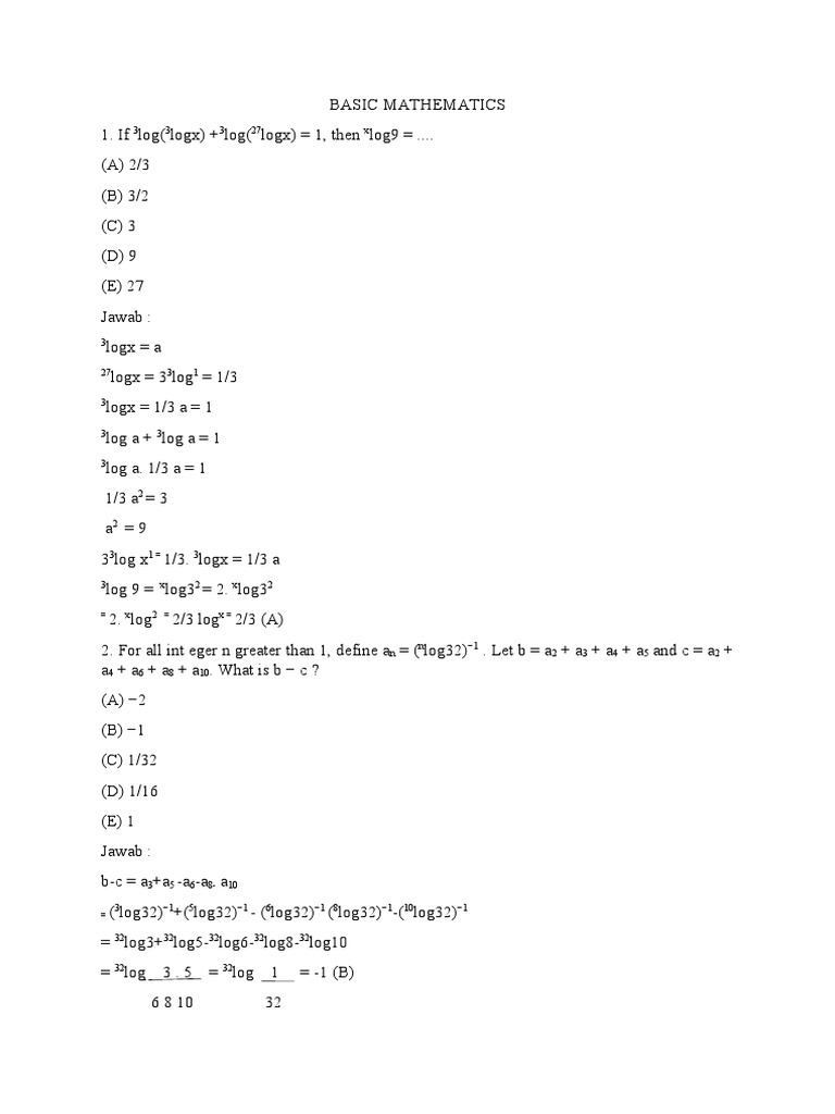 SOCIAL SCIENCES KKI 2012 Jawaban Matematika Dasar | PDF | Teaching Methods & Materials | Science ...