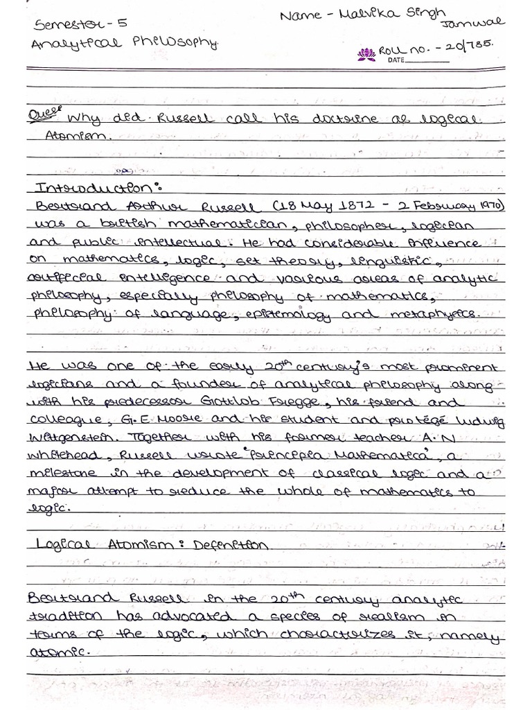 AP Logical Atomism PDF