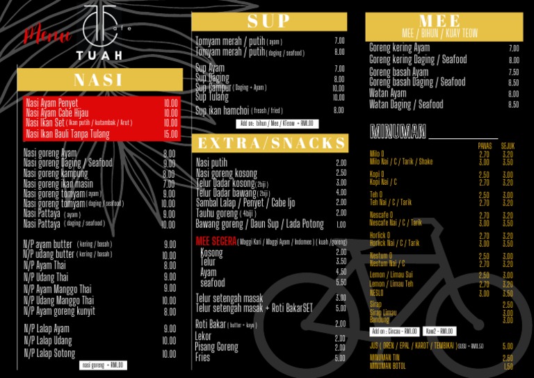 Menu Cafe Tuah 2022 (2) | PDF