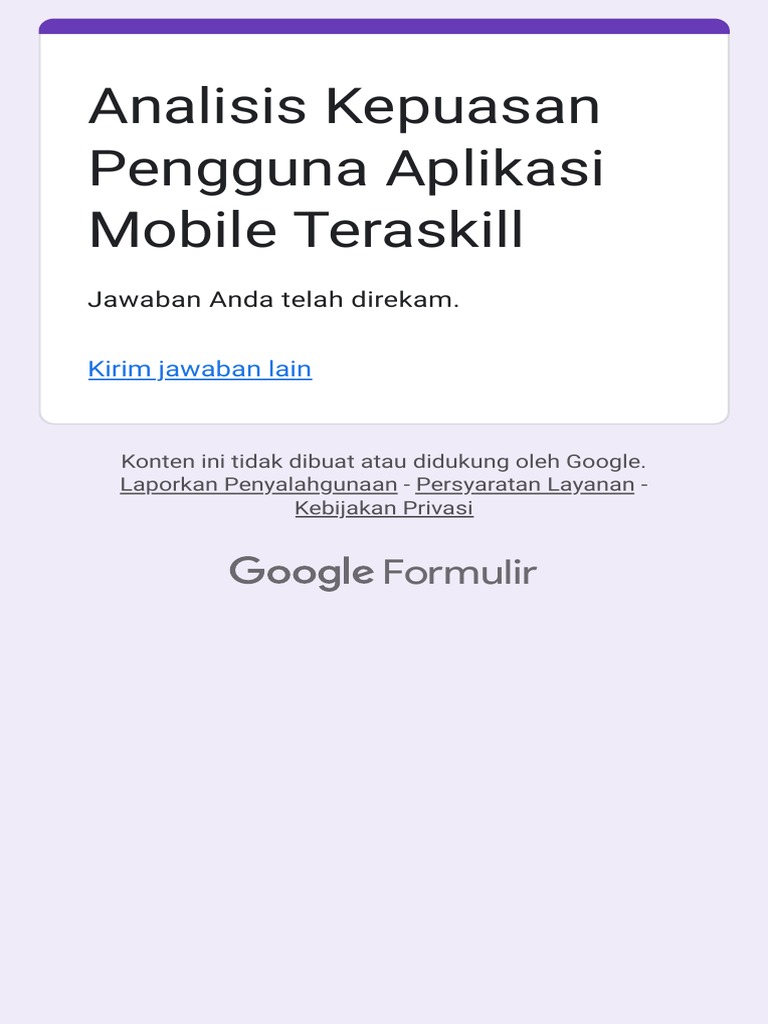 Analisis Kepuasan Pengguna Aplikasi Mobile Teraskill | PDF Analisis Kepuasan Pengguna Aplikasi Mobile Teraskill | PDF