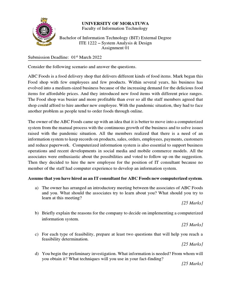 Assignment 1 - ITE 1222 | PDF