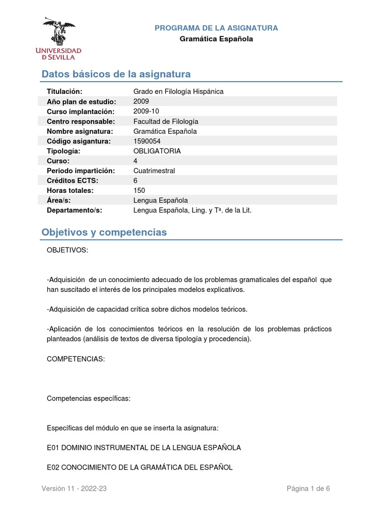 Gramática Española | PDF