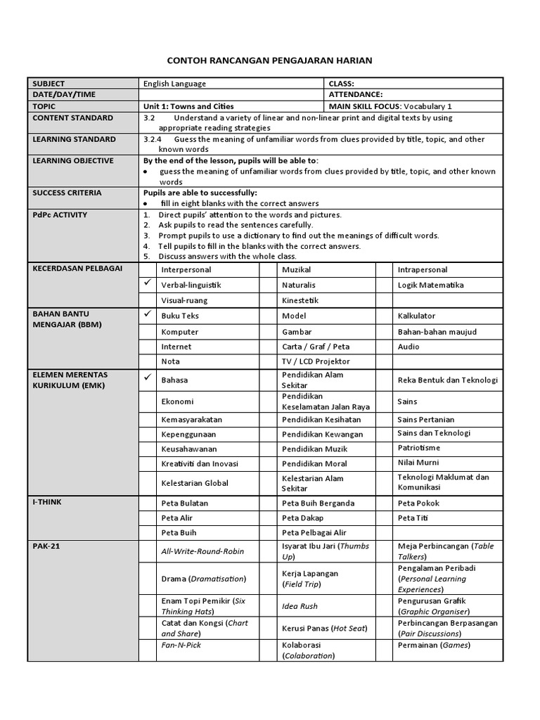 RPH Y5 - Unit 1 | PDF