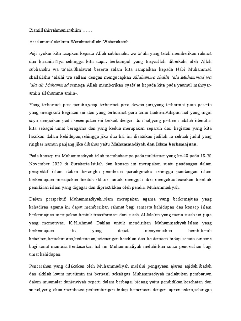 Naskah Islam Berkemajuan | PDF