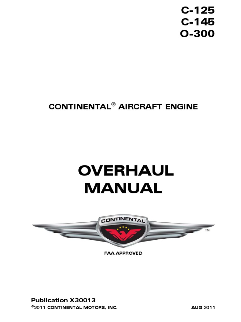 Continental O-300 Overhaul Manual | PDF | Internal Combustion Engine | Piston
