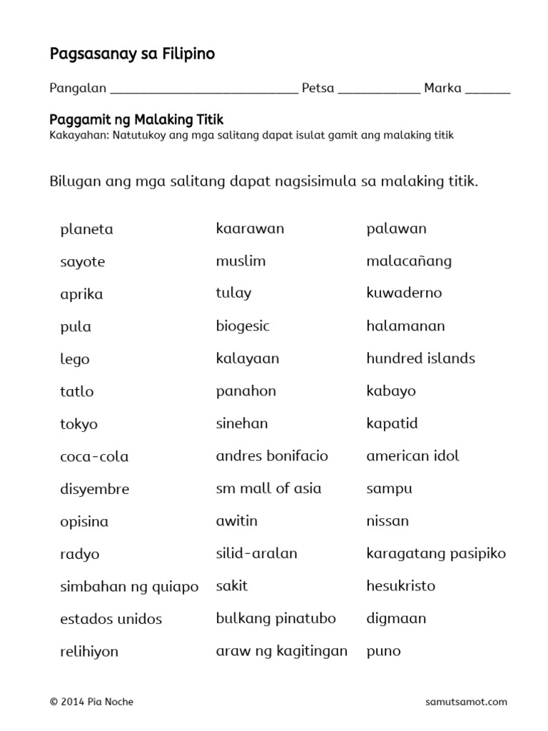 Paggamit NG Malalaking Titik - 41 1 | PDF
