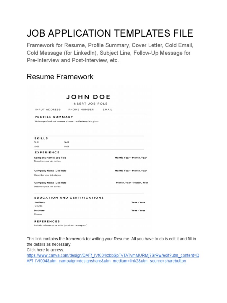 Job Application Template Guide | PDF | Résumé | Human Communication
