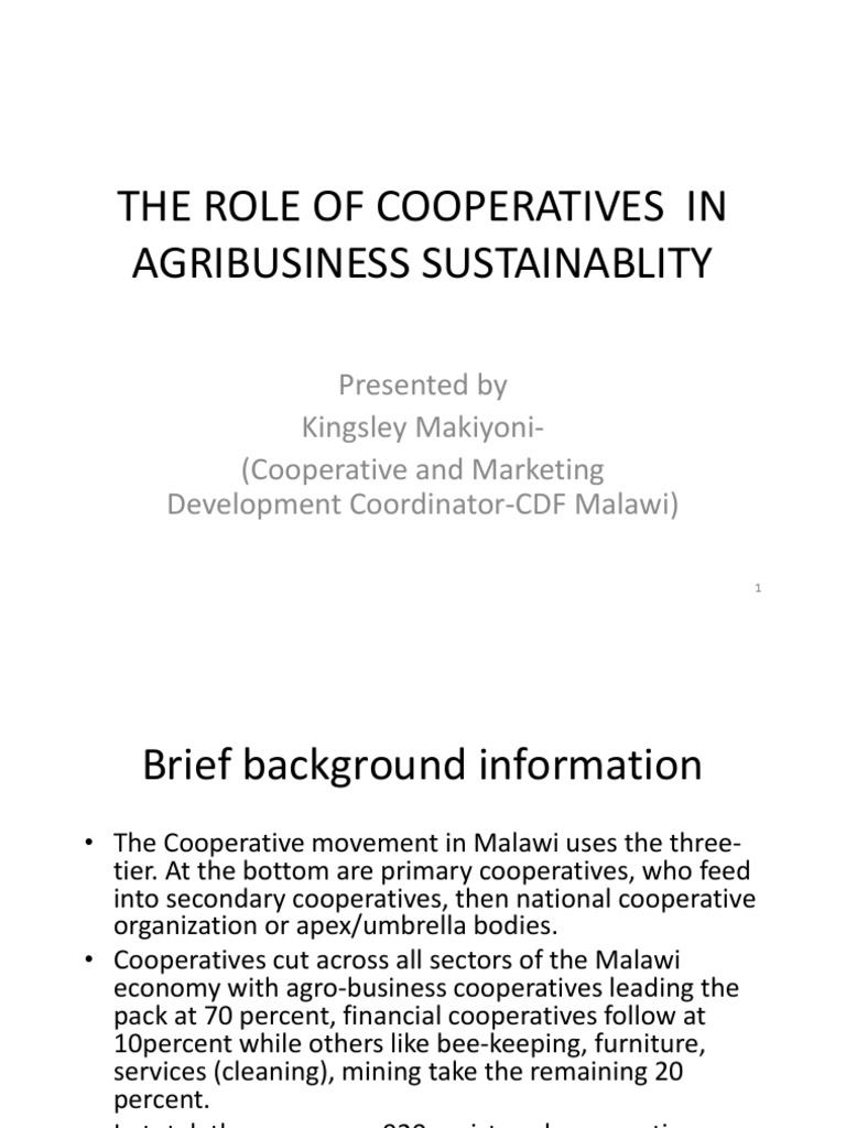 The Role of Cooperatives in Agribusiness Sustainablity | PDF ...