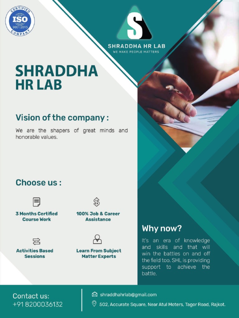 Shraddha HR Lab Brochure | PDF