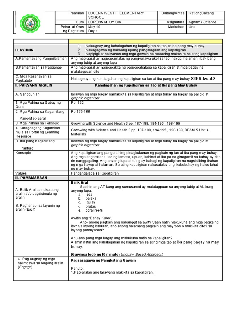 I.Layunin: Graphic Organizer | PDF