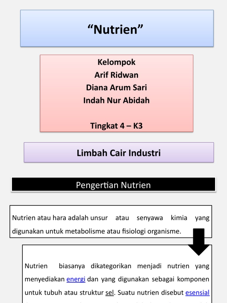 Definisi dan Fungsi Nutrien dalam Limbah | PDF
