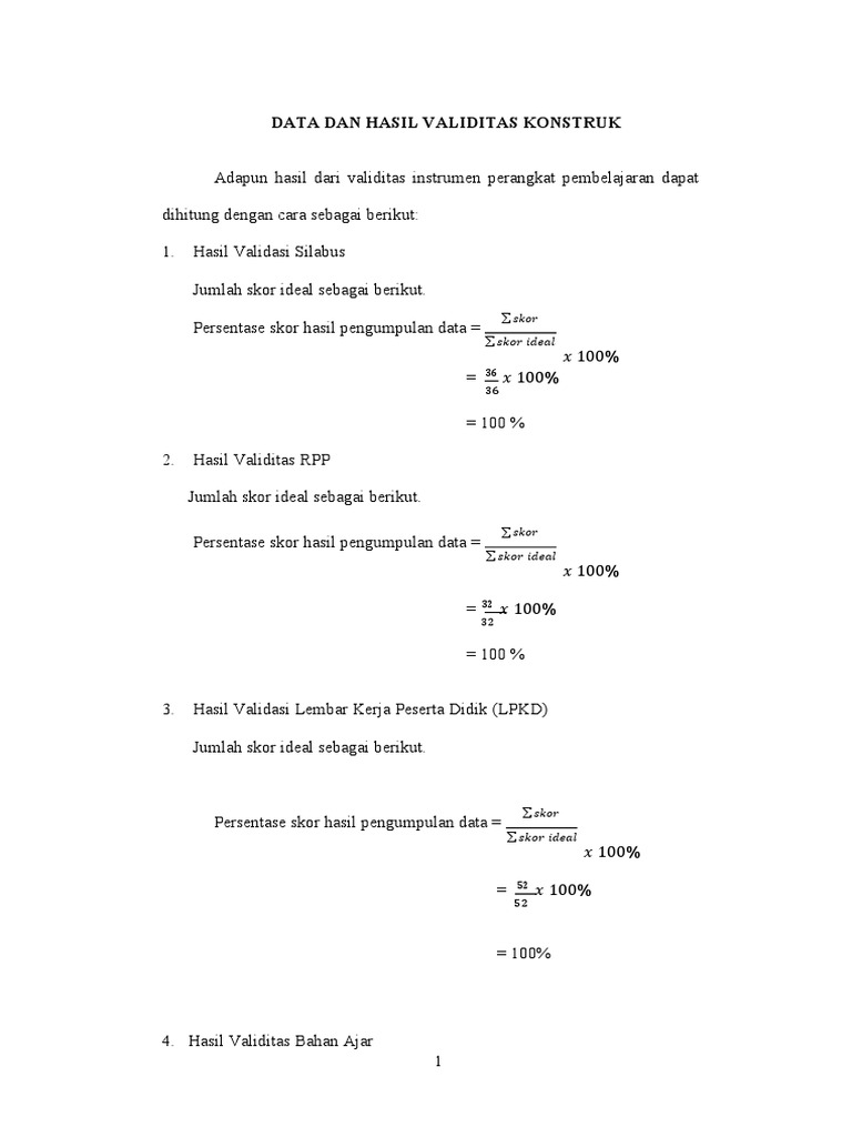 Hasil Validitas Data | PDF