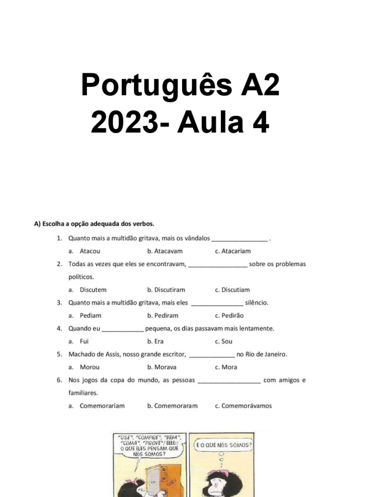 Português A2 - Aula 4 | PDF