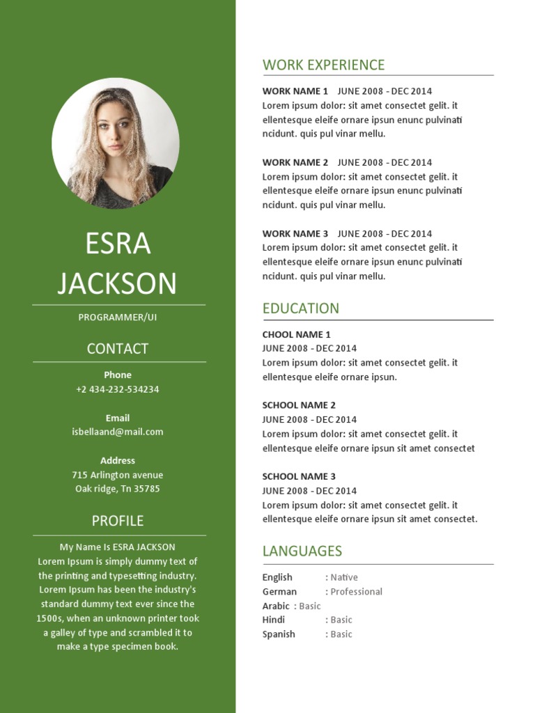 Esra Jackson: Programmer/UI Profile | PDF