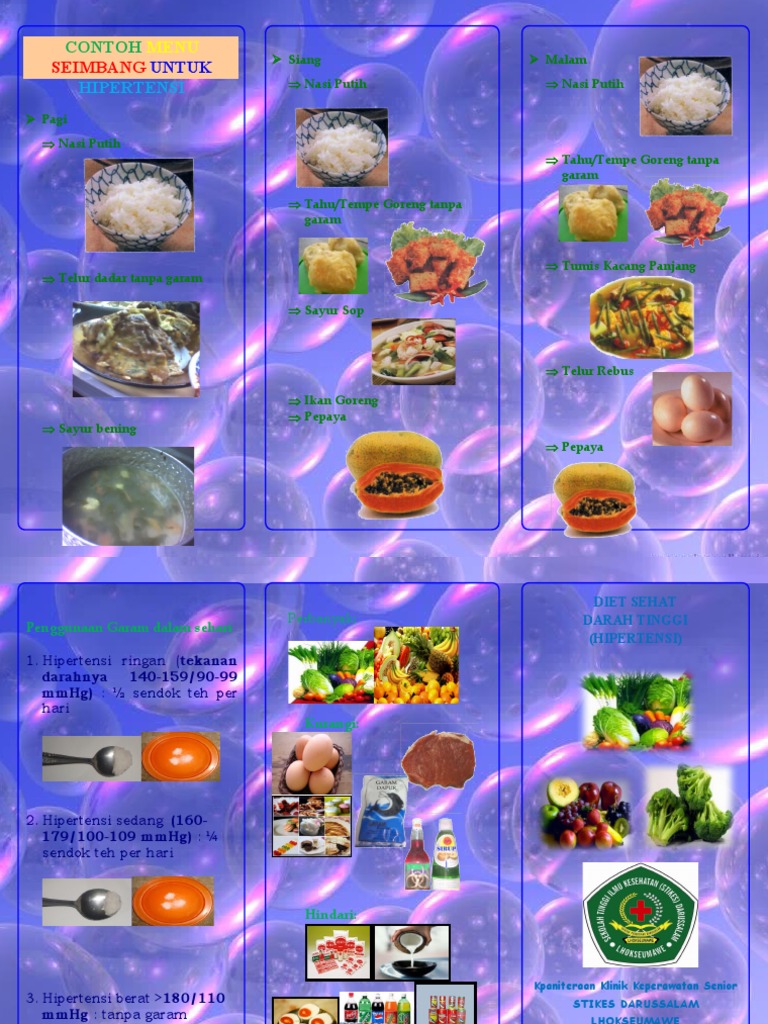 Leaflet Menu Diet Hipertensi | PDF