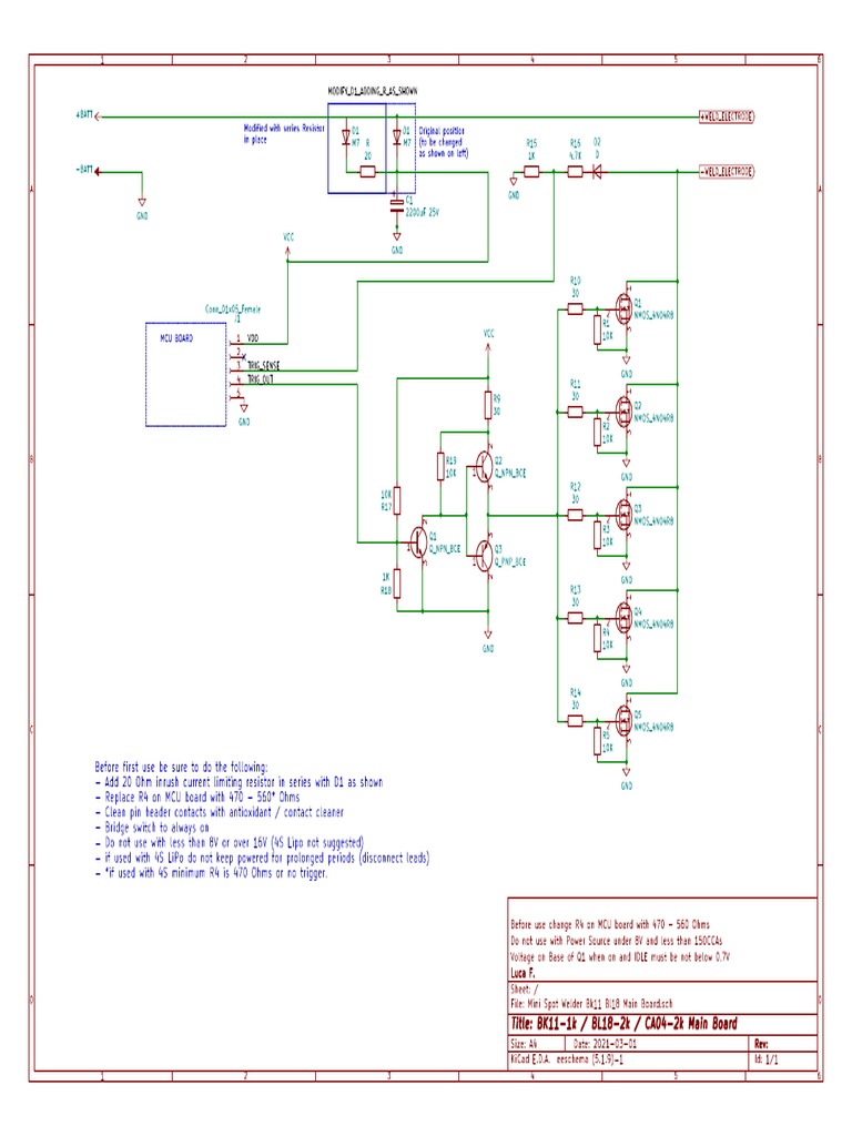Mini Spot Welder Bk11 Bl18 Main Board | PDF