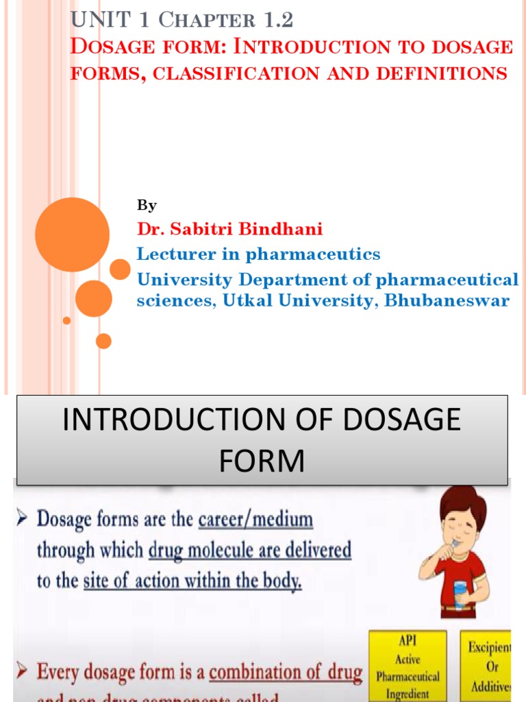 Dosage Form Chapter 1.2 1 | PDF