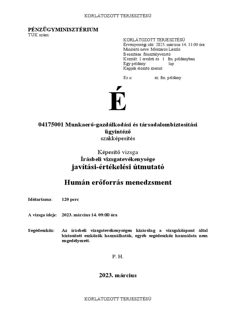 Human Eroforras Menedzsment E 20230314 | PDF