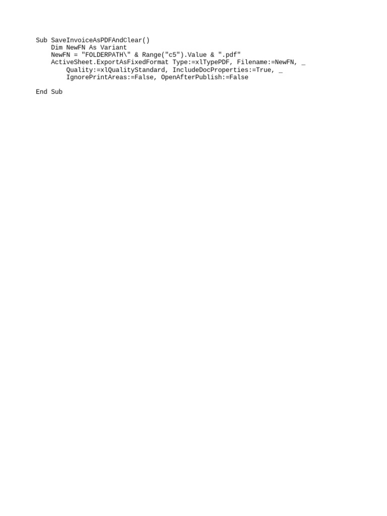 Save Excel Invoice As PDF Automatically | PDF Save Excel Invoice As PDF Automatically | PDF