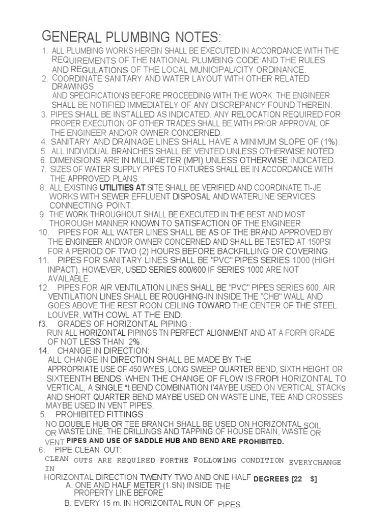 General Plumbing Notes (1) | PDF
