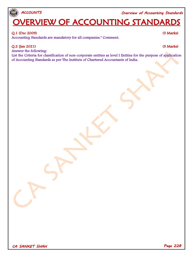 Overview of Accounting Standards Notes | PDF