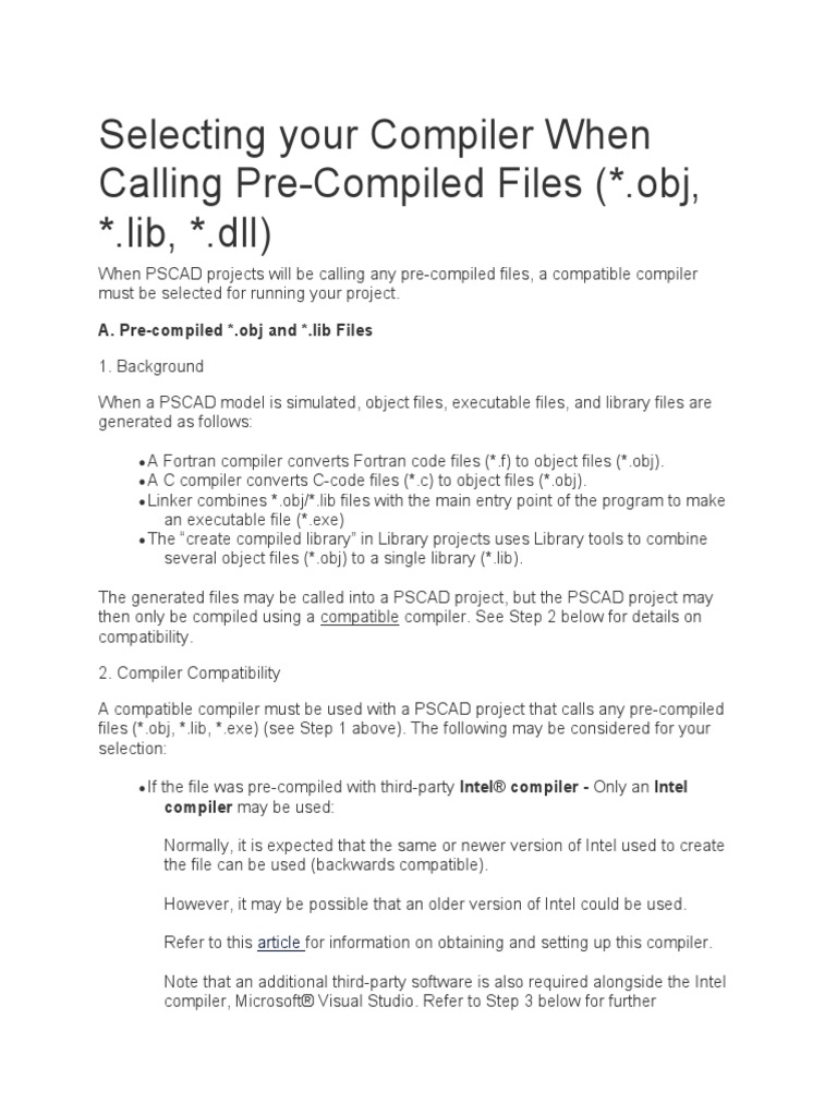 Selecting Your Compiler When Calling Pre | PDF | Library (Computing) | Computer Architecture